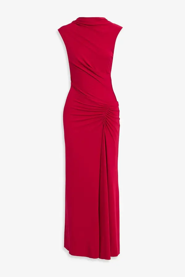 Simkhai Acacia Draped Jersey Midi Dress - Fuchsia