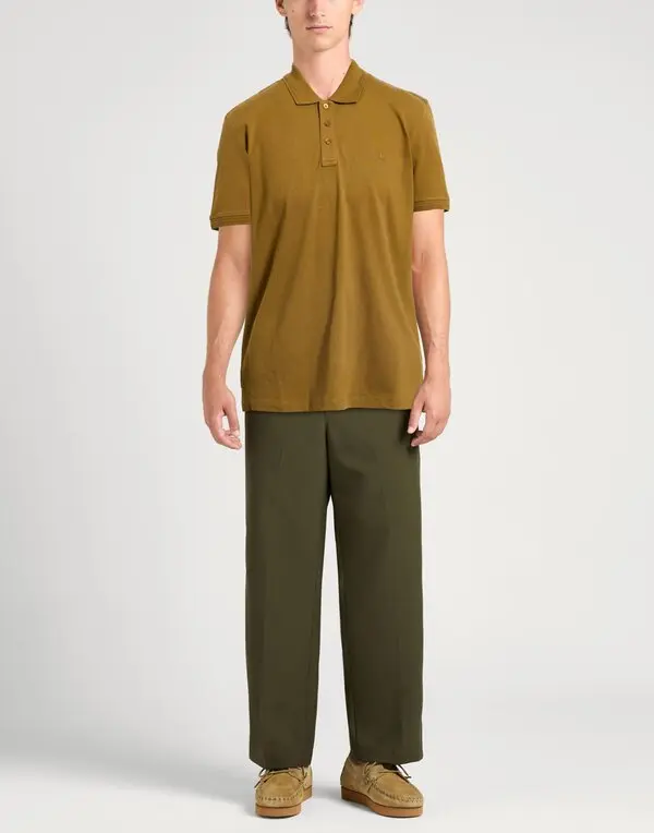 LIU •JO MAN Polo Shirt Khaki Size Cotton, Elastane