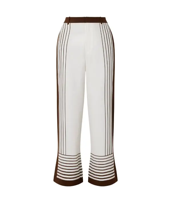 SIR THE LABEL Destino Striped Silk Crepe De Chine Wide-leg Pants - Multi