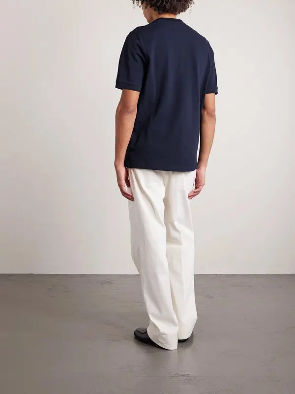 Canali Cotton-piqué T-shirt - Blue