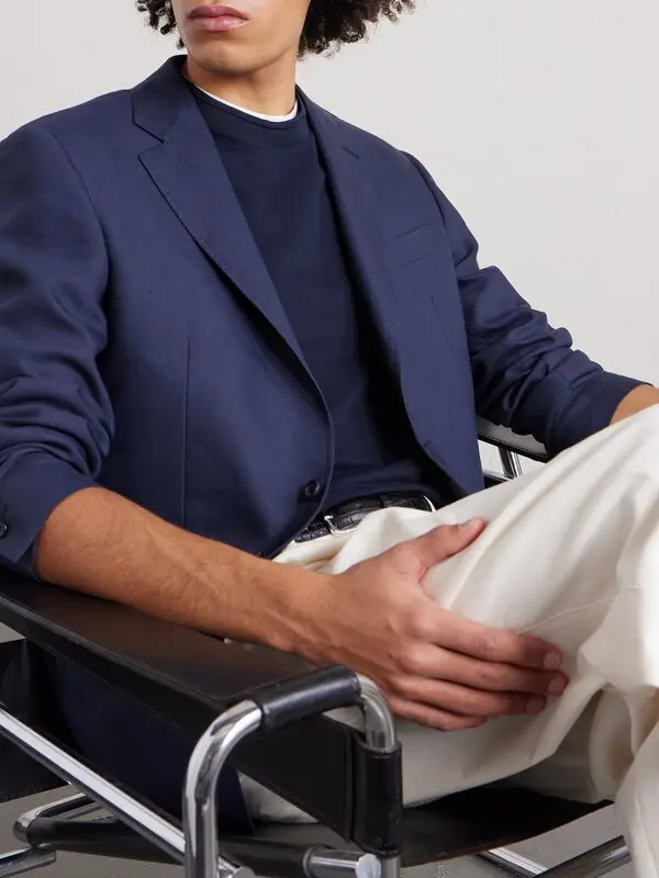 Canali Cotton-piqué T-shirt - Blue