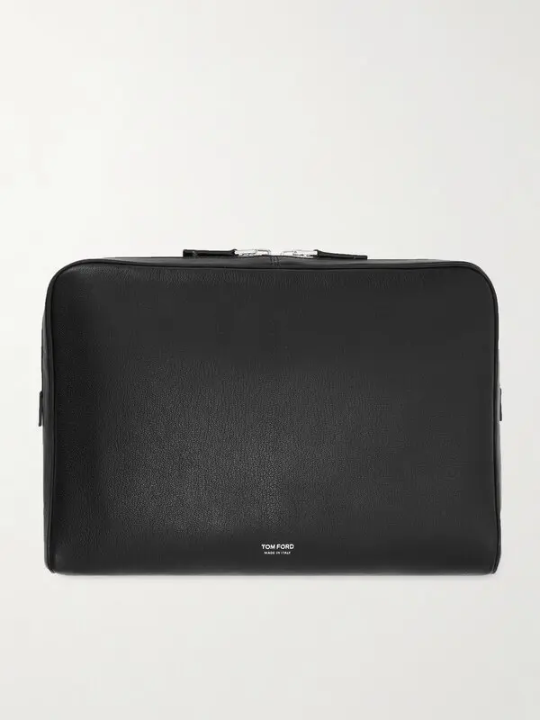 TOM FORD Full-grain Leather Pouch - Black