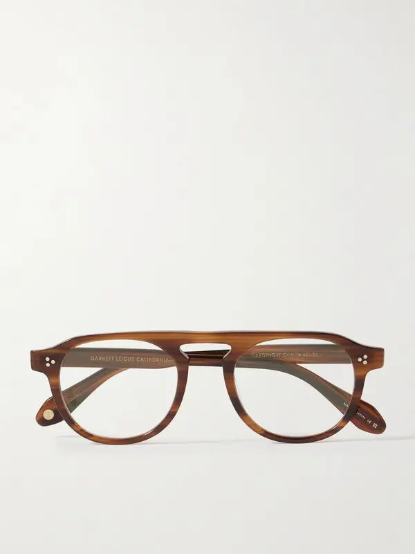 Garrett Leight Harding Ii Aviator-style Optical Glasses - Brown