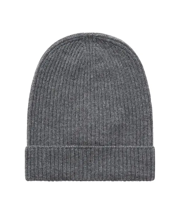 THE ELDER STATESMAN Ribbed Cashmere Beanie - Gray