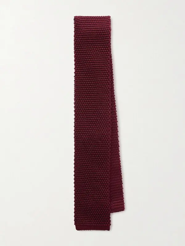 Brunello Cucinelli 6cm Knitted Silk Tie - Burgundy