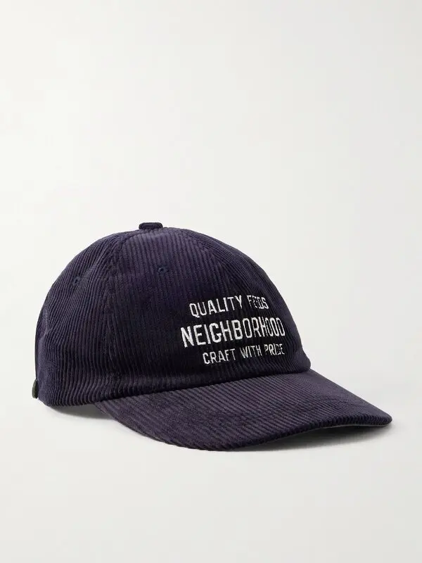 NEIGHBORHOOD Logo-embroidered Cotton-corduroy Baseball Cap - Blue