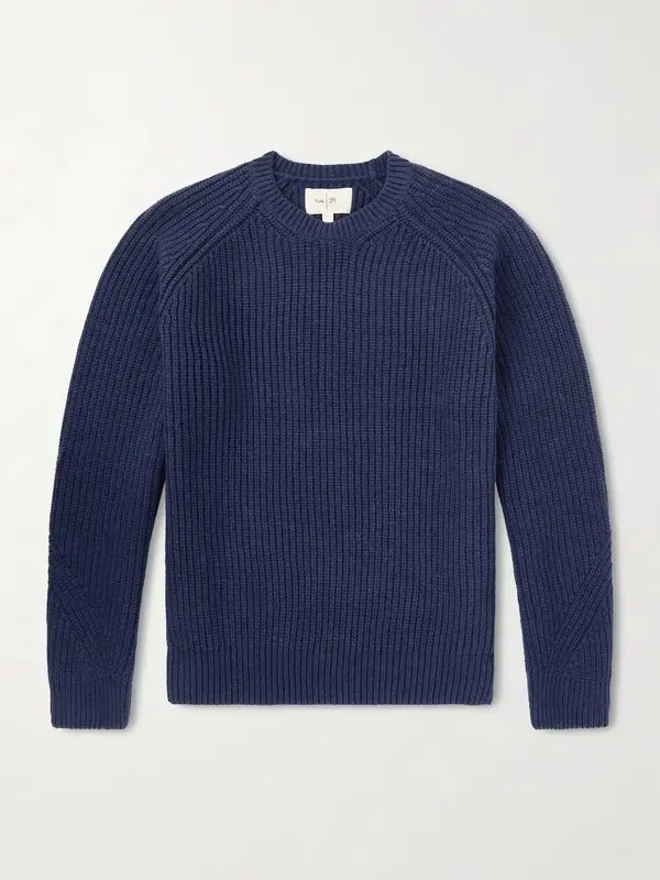 Folk Direction Ribbed Wool-blend Sweater - Blue