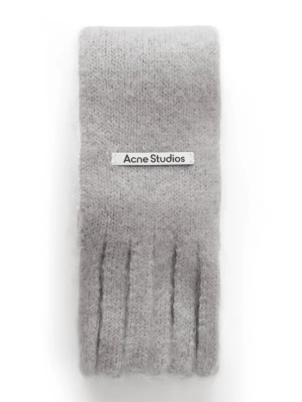 Acne Studios Kinna Skinny Fringed Mohair And Wool-blend Scarf - Gray