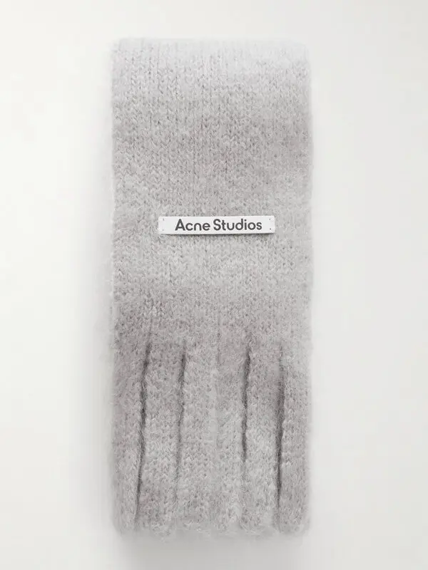 Acne Studios Kinna Skinny Fringed Mohair And Wool-blend Scarf - Gray