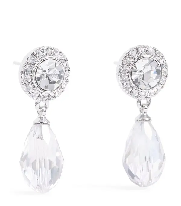 SELF-PORTRAIT Crystal Drop Earrings - Silver