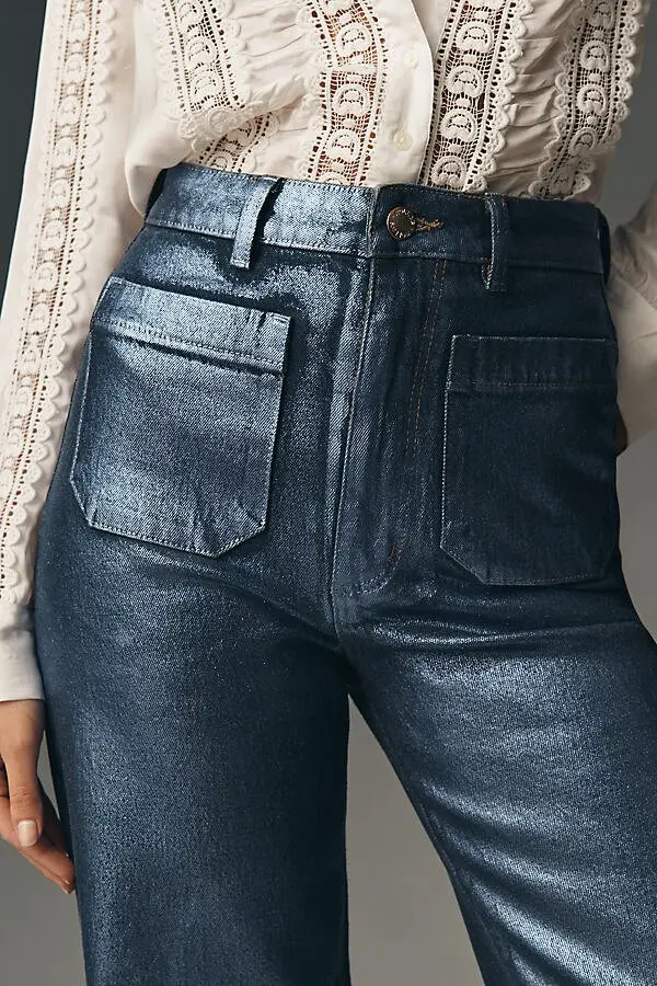 Rolla's Sailor High Rise Wide Leg Foiled Jeans