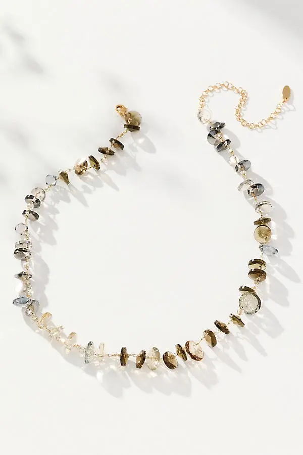 Anthropologie Multi-color Beaded Necklace - Brown