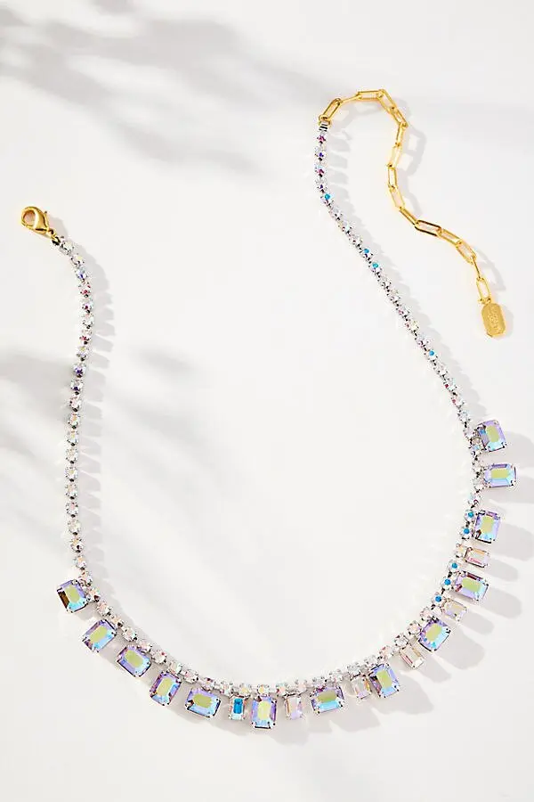 ELIZABETH COLE Glacia Crystal Necklace - Iridescent