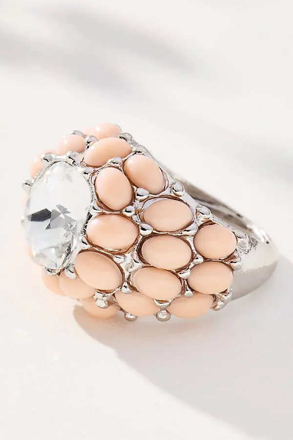 ELIZABETH COLE Elliott Cocktail Ring - Blush