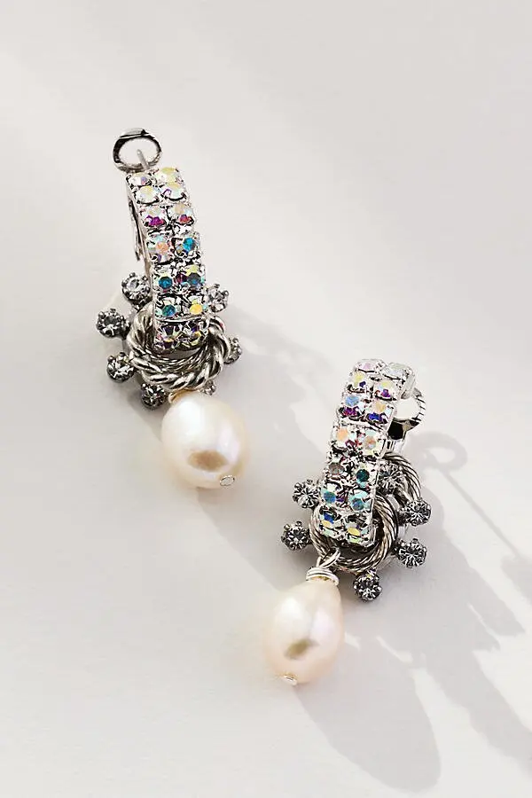 ELIZABETH COLE Pearlia Crystal Earrings - Iridescent