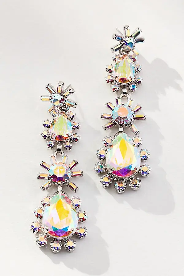 ELIZABETH COLE Lila Crystal Earrings - Iridescent