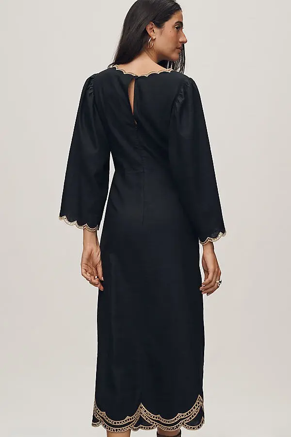 farm rio embroidered long-sleeve dress FARM Rio Embroidered Tapestry Mini Dress