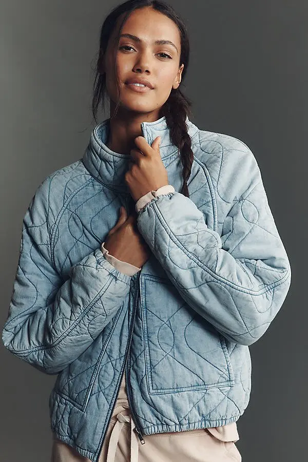 Electric & Rose Quilted Cotton Jacket - Light Blue