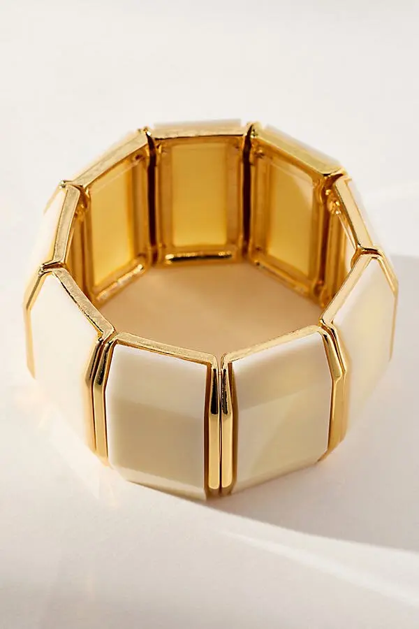 Anthropologie Chunky Panel Cuff Bracelet - Cream