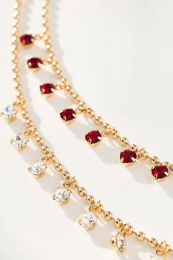 Anthropologie Layered Crystal Necklace