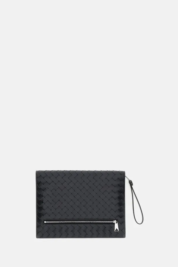 Bottega Veneta Woven Document Holder - Black