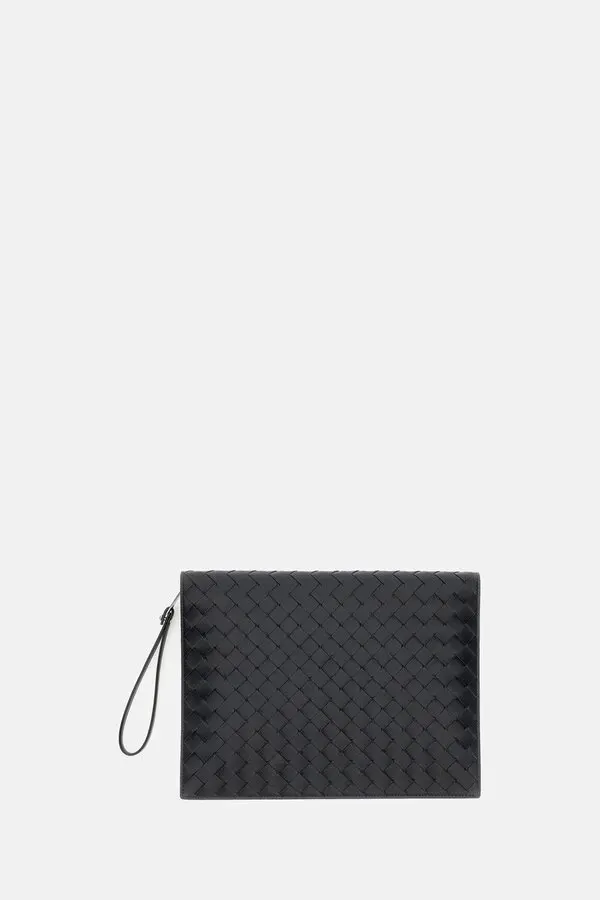 Bottega Veneta Porta Documenti Intrecciato - Black