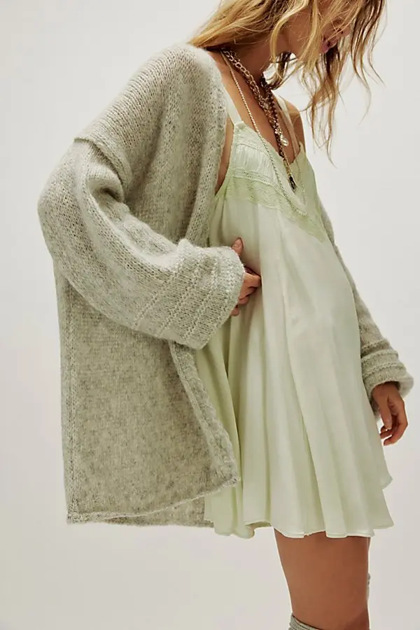 Free People Marina Softspun Cardigan - Light Heather Grey