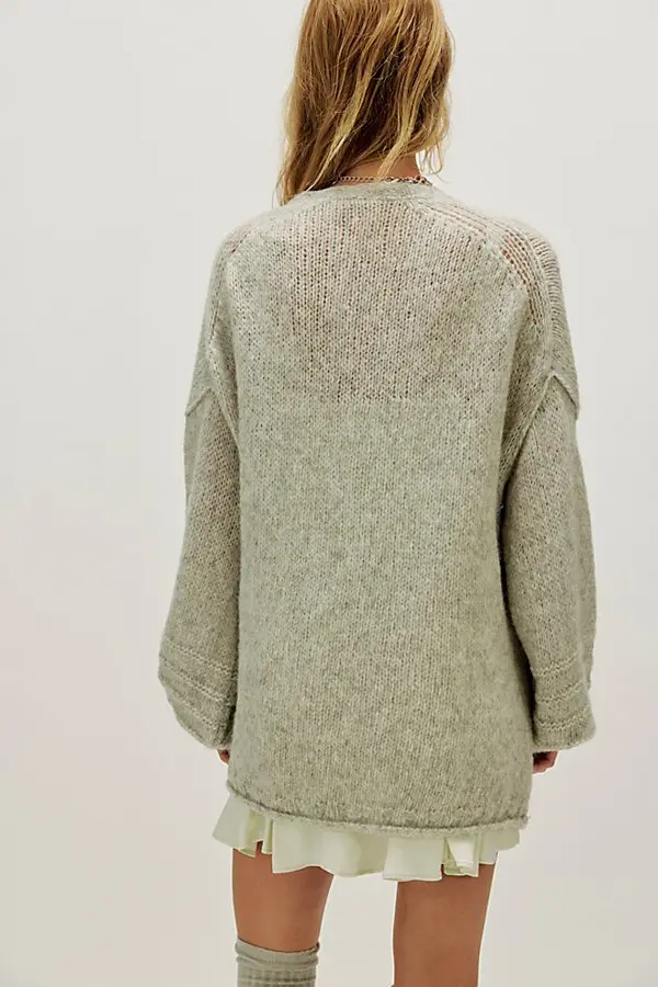 Free People Marina Softspun Cardigan - Light Heather Grey