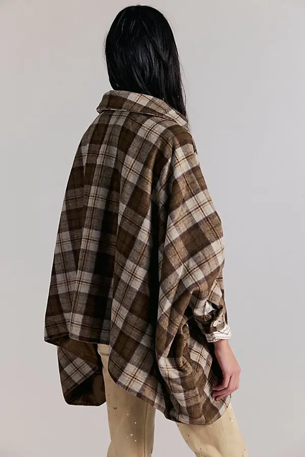 UNDERSTATED LEATHER Western Plaid Cape