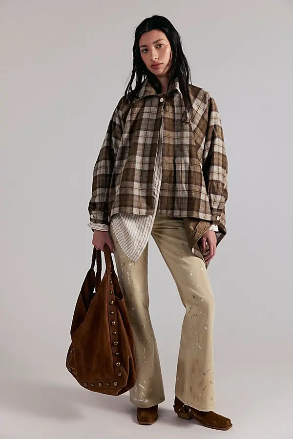 UNDERSTATED LEATHER Western Plaid Cape