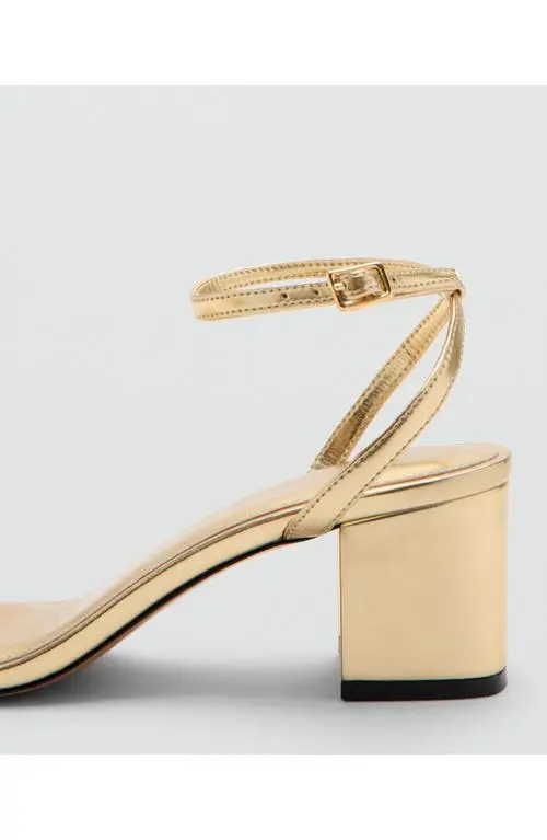 Mango Tica Ankle Strap Sandal - Gold