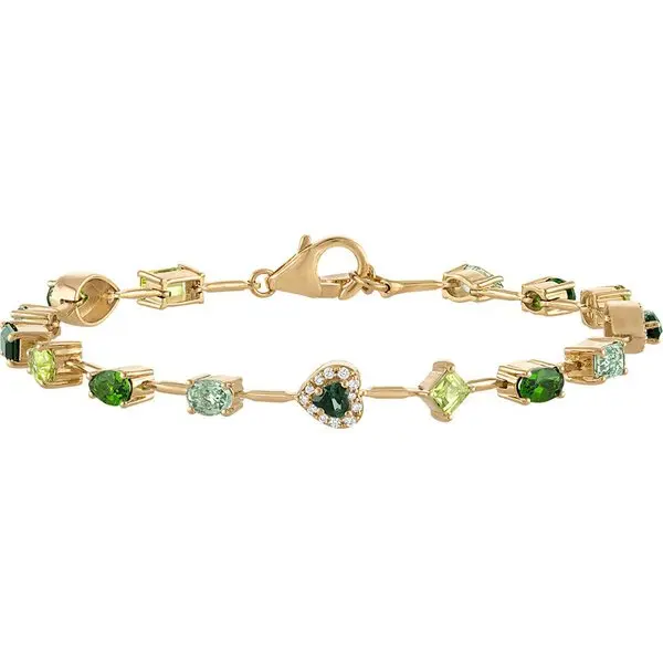 EDEN PRESLEY Mini Rock Candy Bracelet - Yellow Gold - Green