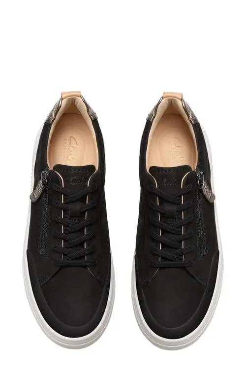 Clarks Hollyhock Zip Platform Sneakers - Black Nubuck