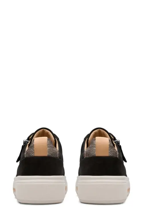 Clarks Hollyhock Zip Platform Sneakers - Black Nubuck