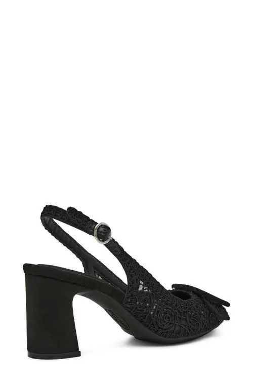 Anne Klein Lace Embroidered Slingback Pumps - Black