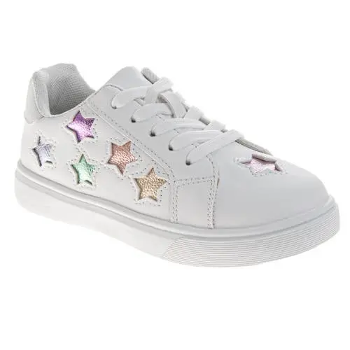 KENSIE GIRL Lace-up Stars Casual Sneakers - White/multicolor