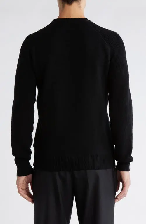BOSS Hero Wool Crewneck Sweater - Black