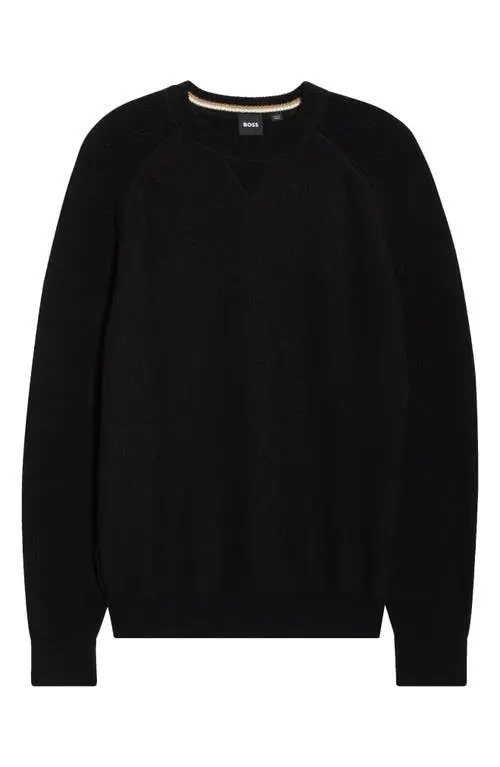 BOSS Hero Wool Crewneck Sweater - Black