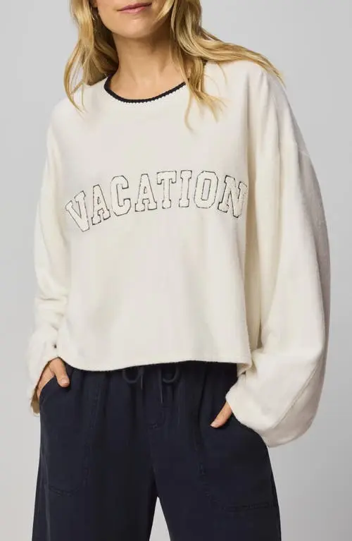 Splendid Vacation Appliqué Sweatshirt