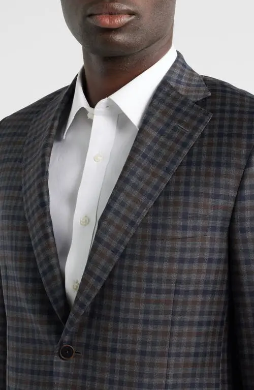 HERITAGE GOLD Milano Regular Fit Check Super 130s Wool Sport Coat