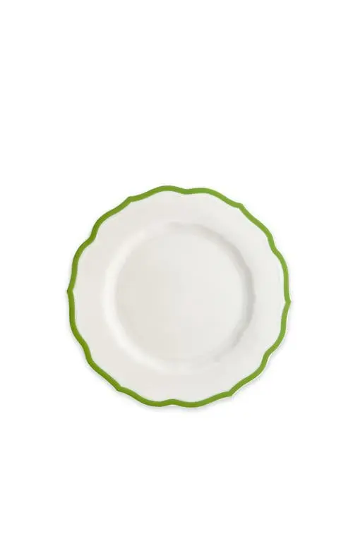 CASKATA Stella Verde Scalloped Salad Plate Porcelainset 4 - Green