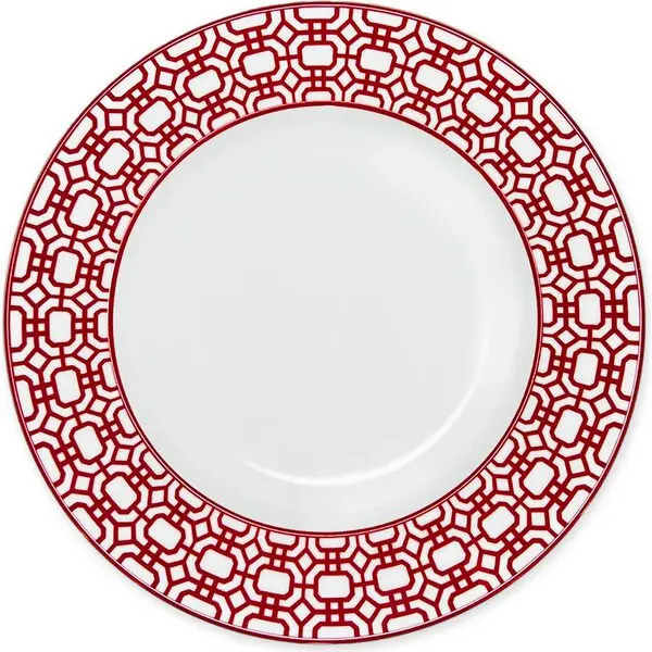 CASKATA Newport Crimson Garden Gate Salad Plateporcelainset 4 - Red