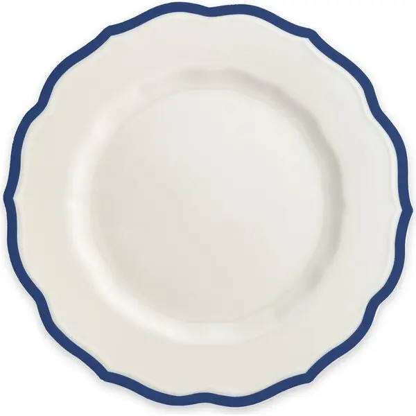 CASKATA Stella Scalloped Salad Plate Porcelainset 4 - Blue