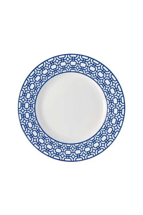 CASKATA Newport Garden Gate Rimmed Dinner Plateporcelainset 4 - Blue