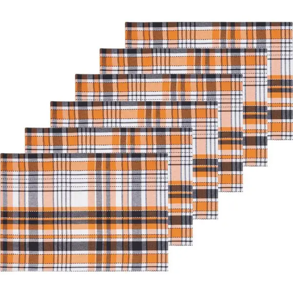C&F HOME Zelda Plaid Placemats Set Of 6 - Red