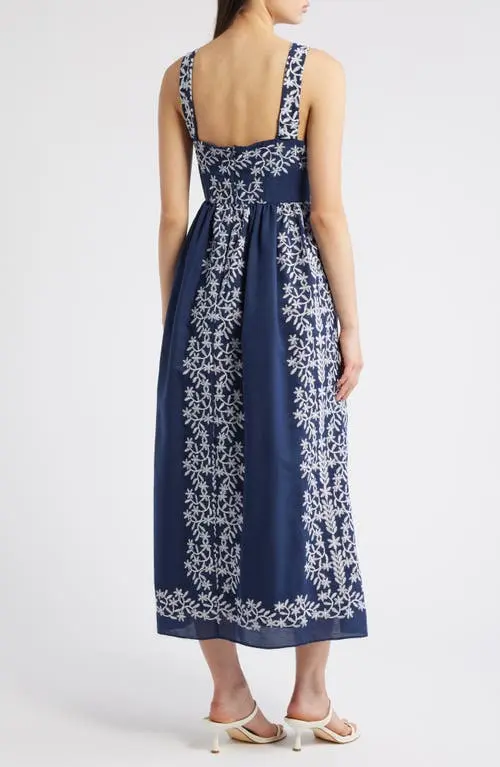 Julia Jordan Embroidered Square Neck Dress