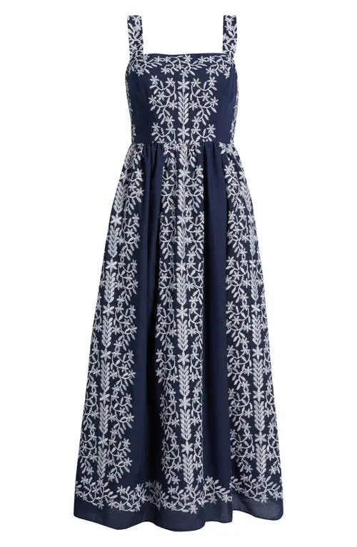 Julia Jordan Embroidered Square Neck Dress