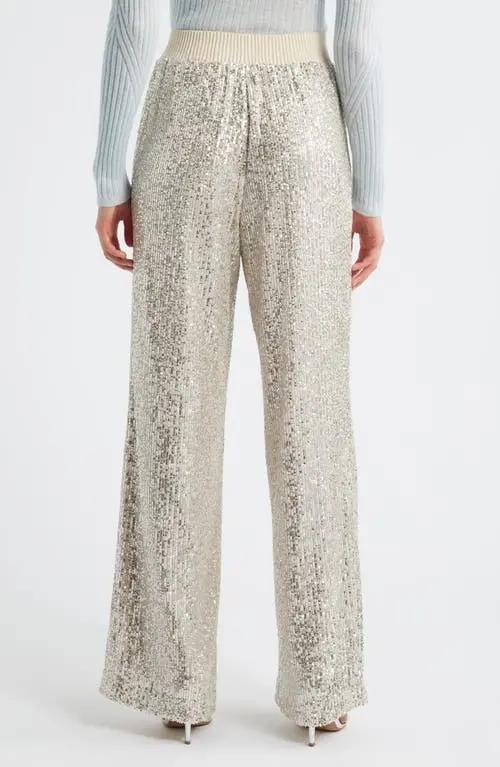 Hugo Boss Tilloi Sequin Wide Leg Pants - Open Beige