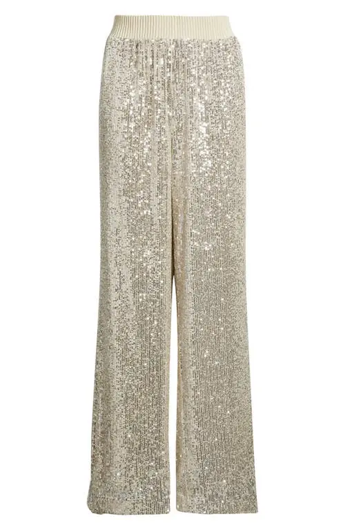 Hugo Boss Tilloi Sequin Wide Leg Pants - Open Beige
