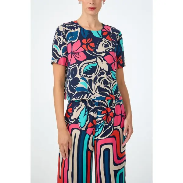 Trina Turk Printed Short Sleeve Top